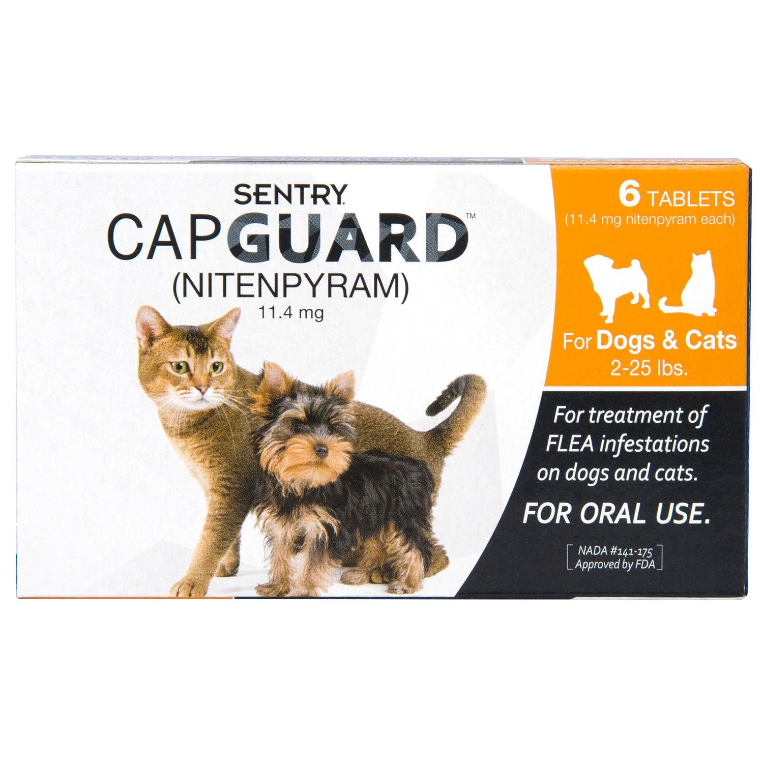 SENTRY Capguard (nitenpyram) Oral Flea Control Medication, 2-25 lbs, 6 ...