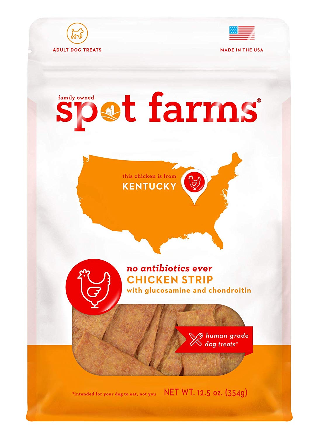 Spot Farms All Natural Dog Treats, Chicken Strips with Glucosamine and ...